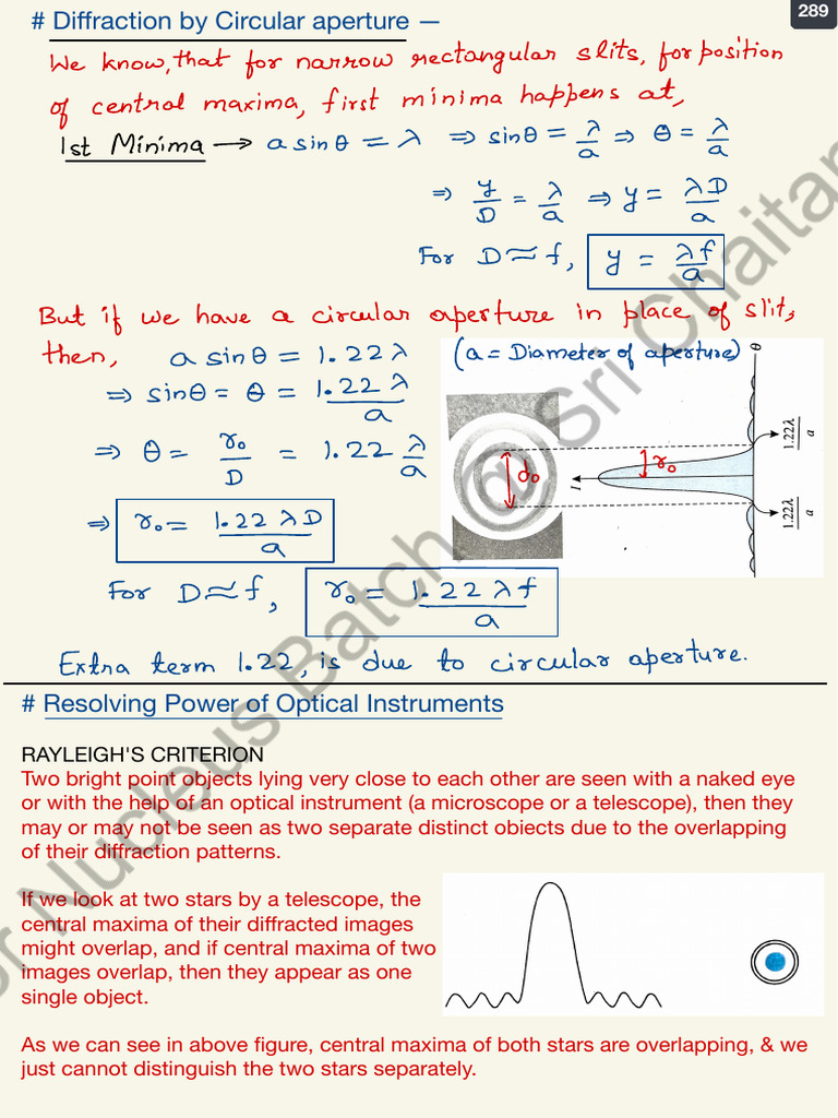 Short Notes | PDF | Angular Resolution | Polarization (Waves)