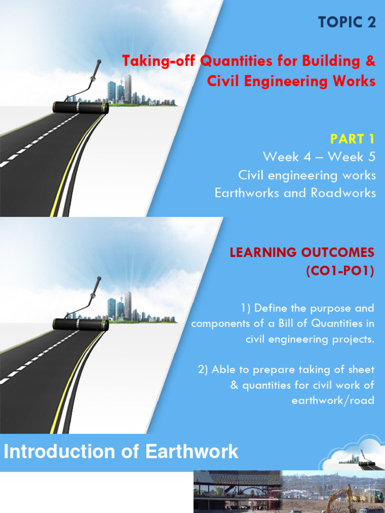 Topic 2 - Week 4-5 - Earthworks & Roadworks | PDF | Civil Engineering ...