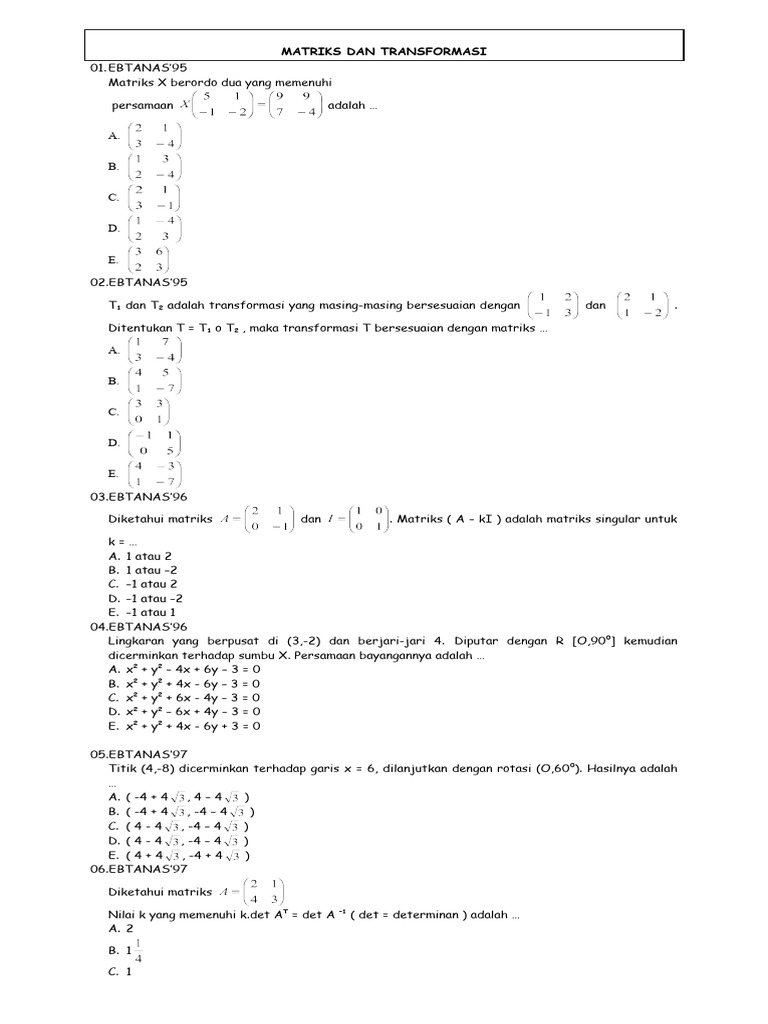 Matriks Dan Transformasi | PDF