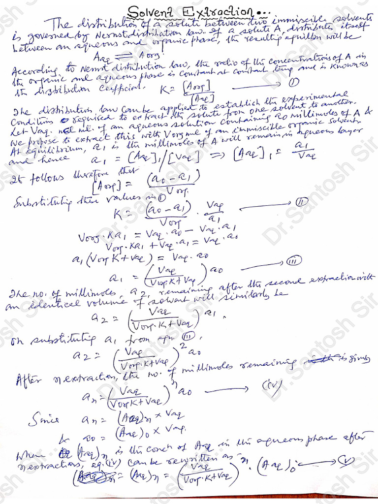 Solvent Extraction notes. | PDF