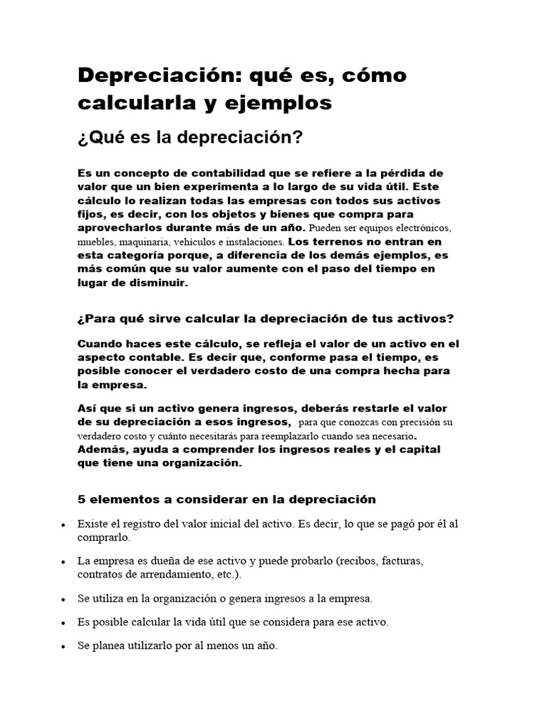 Depre | PDF | Depreciación | Business