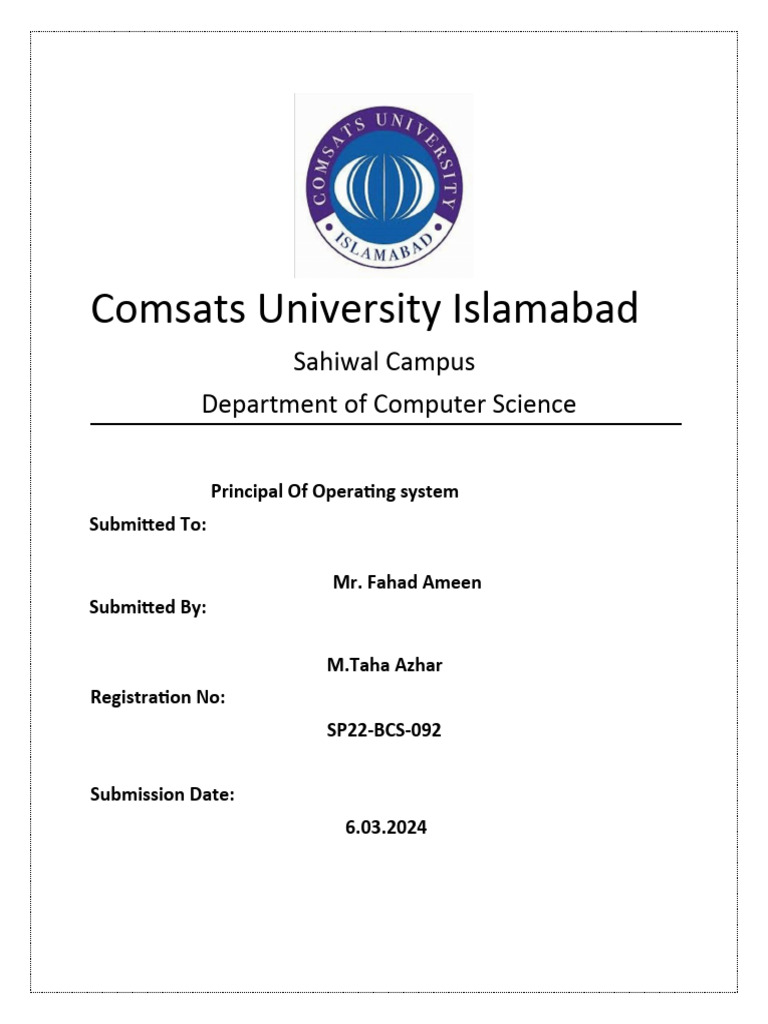 OS Lab Sp22-bcs-092 | PDF | Computing