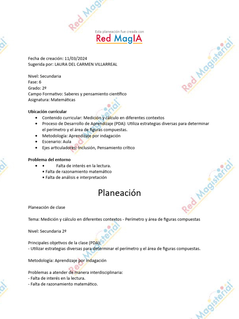 Red MAgIA - Utiliza Estrategias Diversas para Determinar El Perímetro y ...