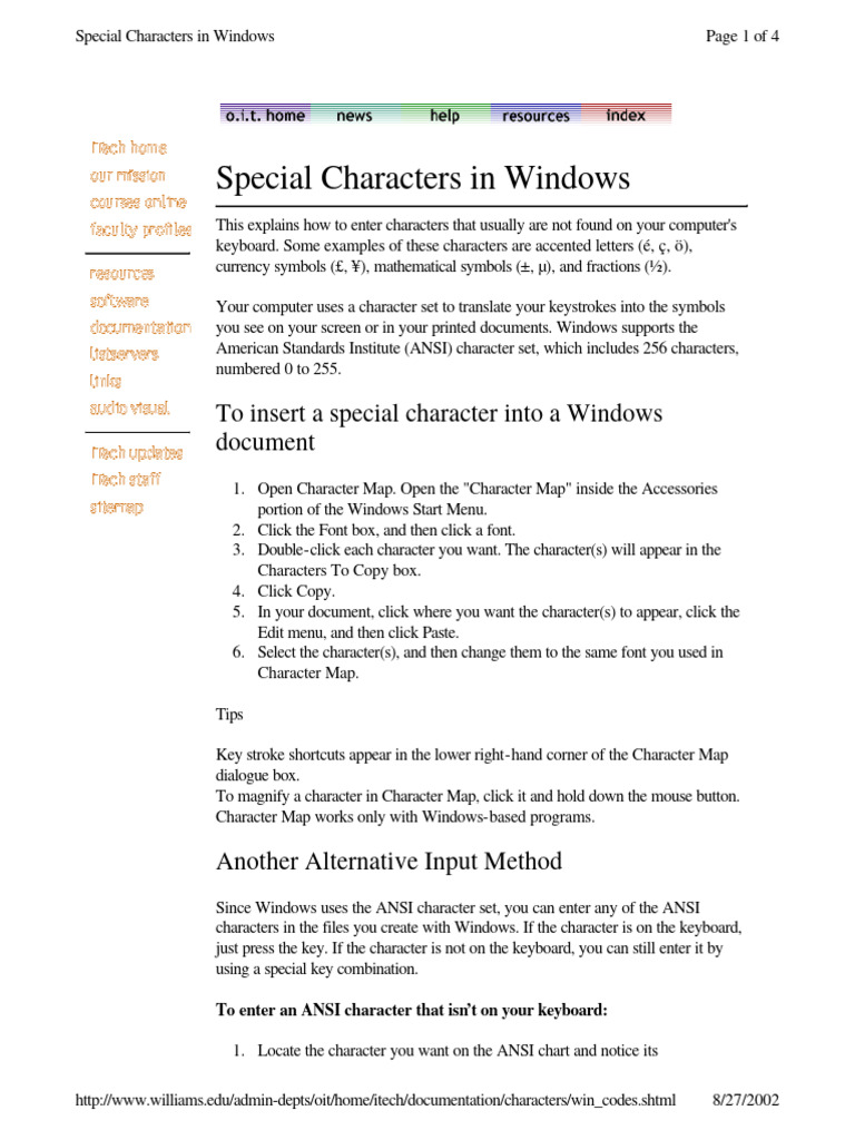 Special Characters in Windows | Download Free PDF | Computer Keyboard ...