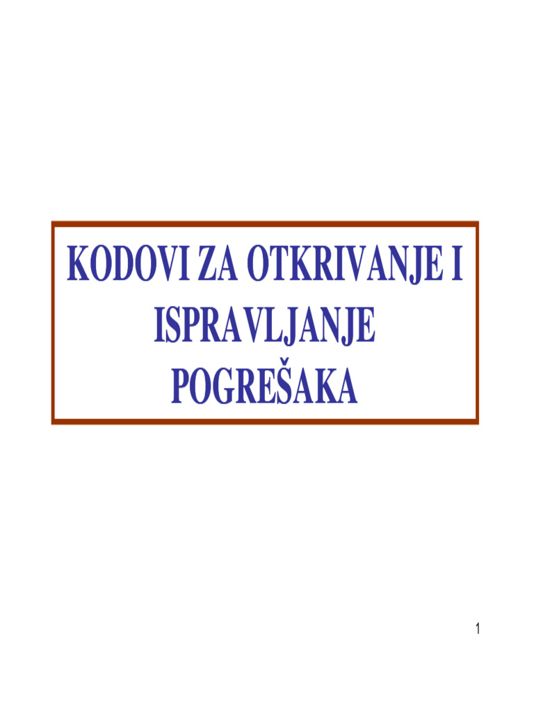 2024 - P03 - Kodovi Za Pogreske - Digitalna Logika | PDF