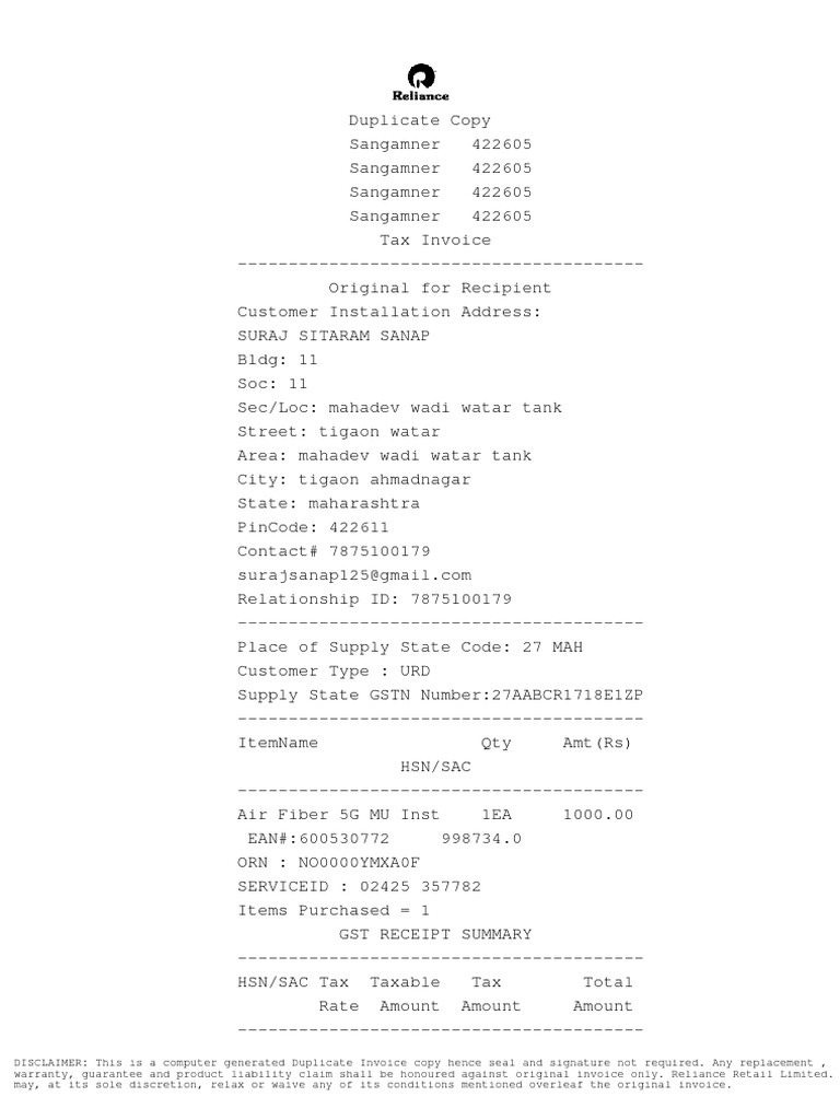 Duplicate | PDF | Receipt | Payments