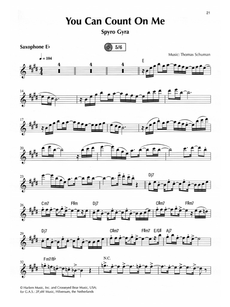 You Can Count On Me - Sax Alto | PDF