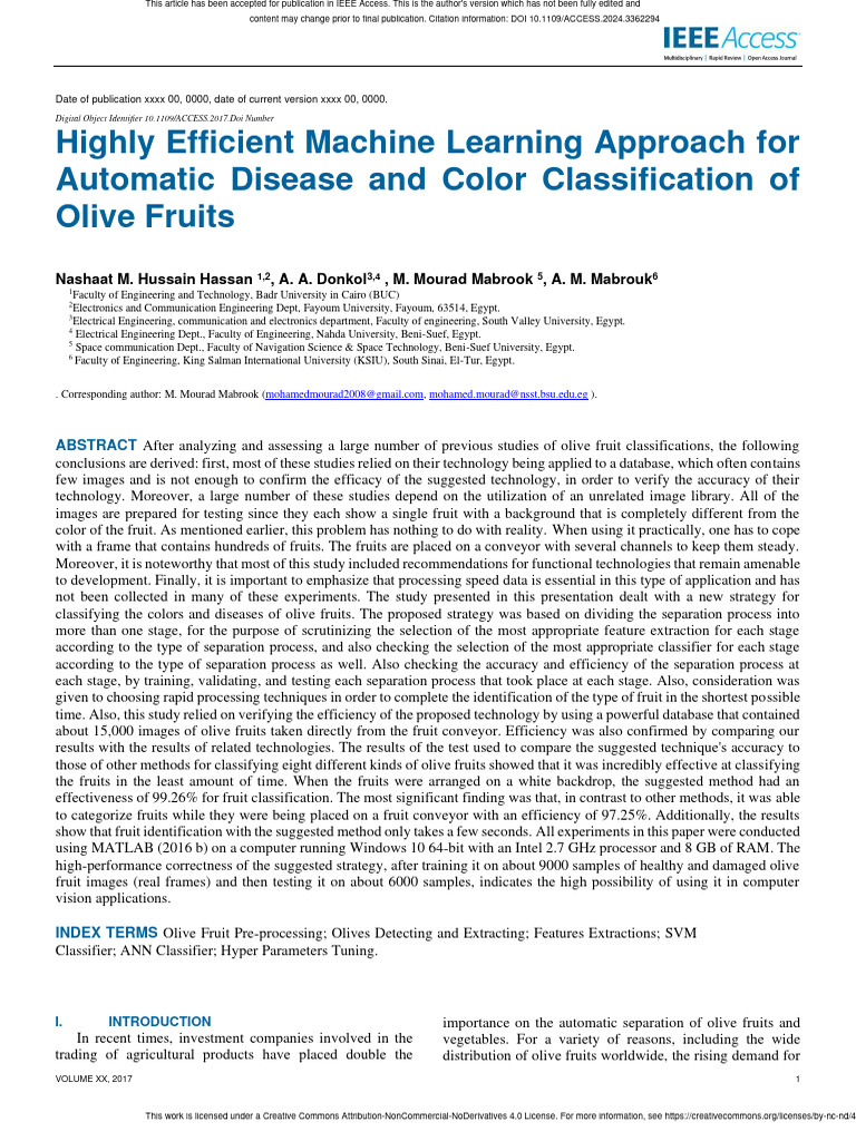 Highly Efficient Machine Learning Approach For Automatic Disease and ... Highly Efficient Machine Learning Approach For Automatic Disease and ...