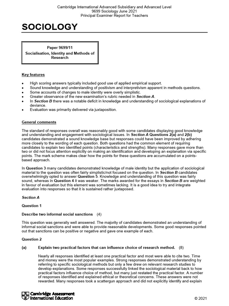 Sociology: Section A | PDF | Sociology | Knowledge