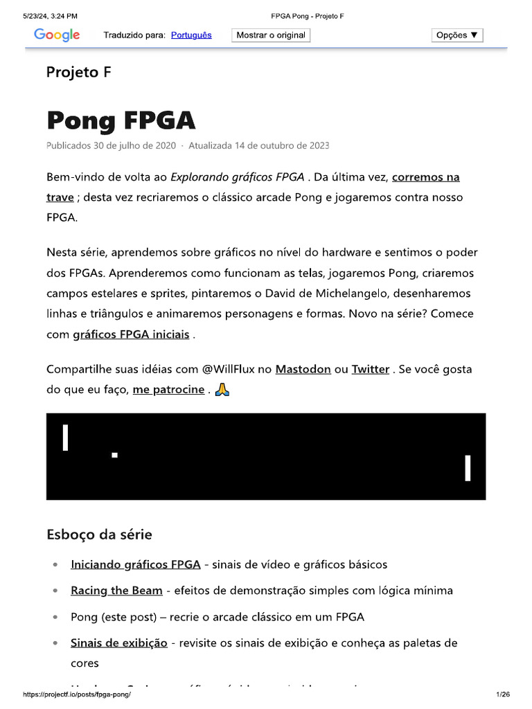 Pong Fpga | PDF