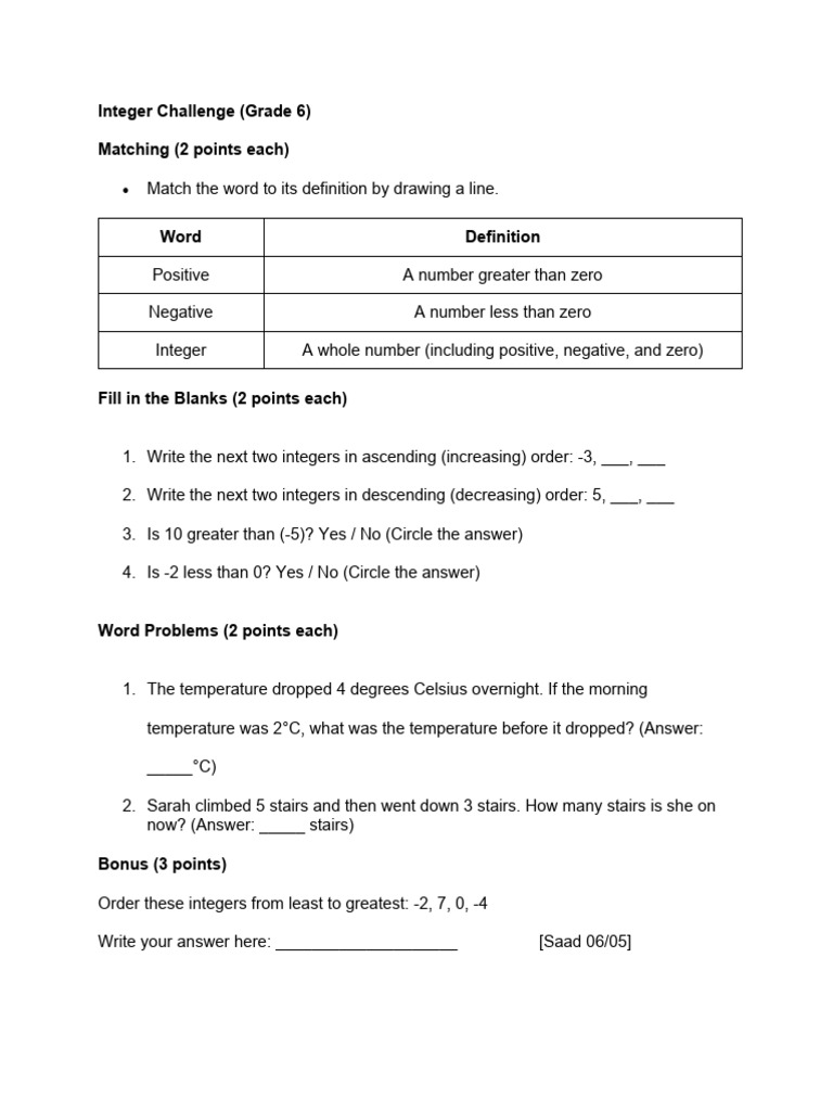 Integer Challenge | PDF Integer Challenge | PDF