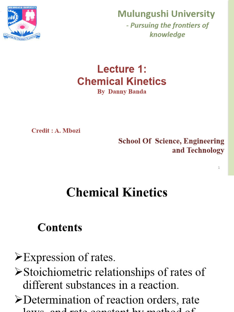 Chemical Kinetics: Reaction Rates Explained | PDF | Reaction Rate ...