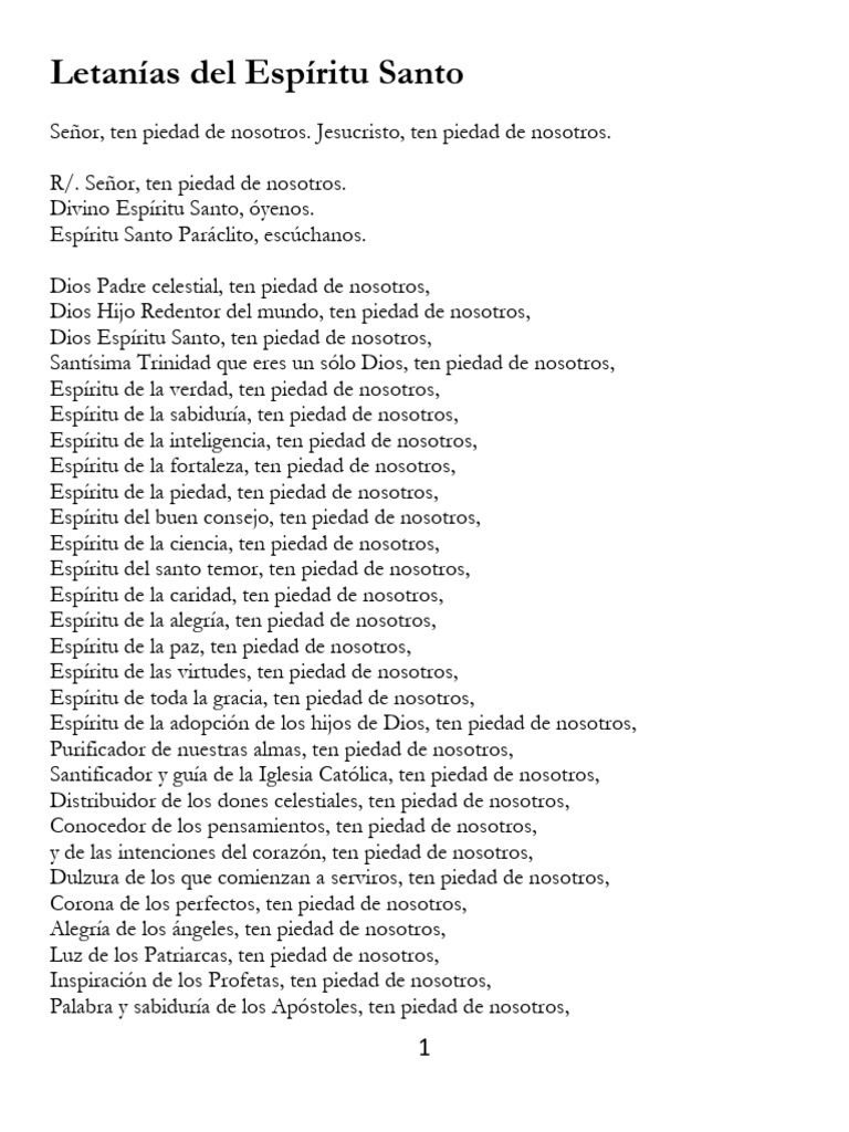 Letanías Del Espíritu Santo Descargar Gratis Pdf Pecado Cristo