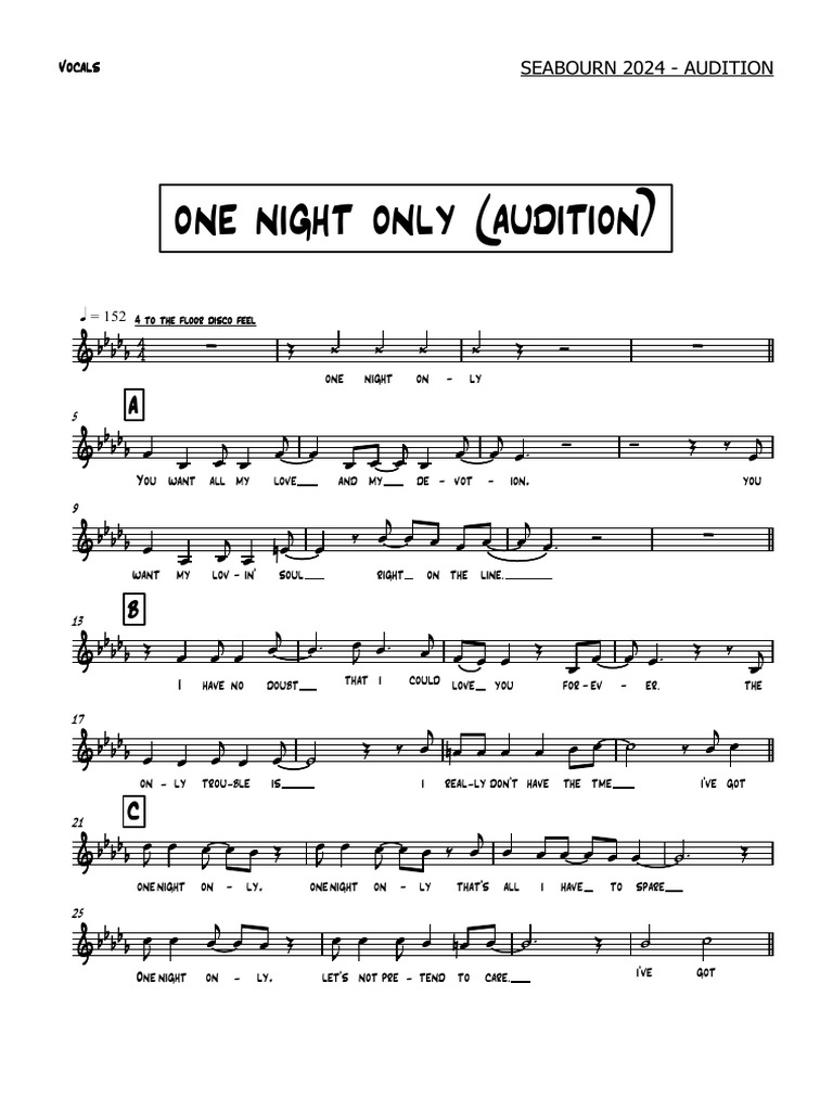 One Night Only (Chart) | PDF