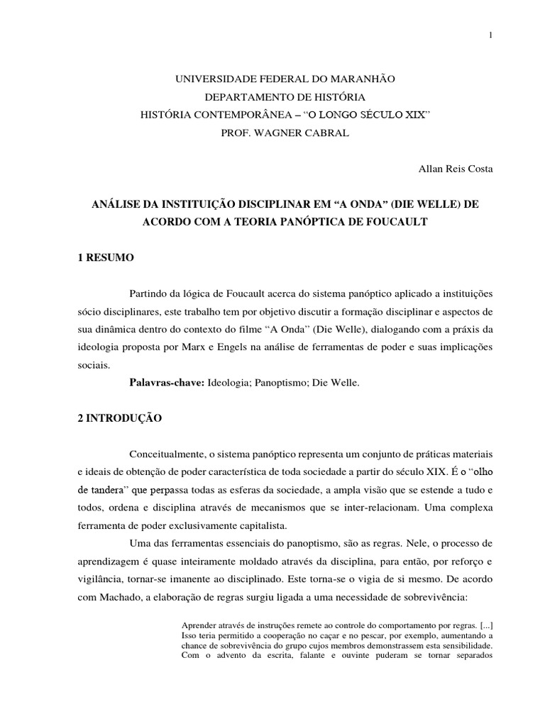 Análise Panóptica de "A Onda" | PDF | Ideologias | Karl Marx