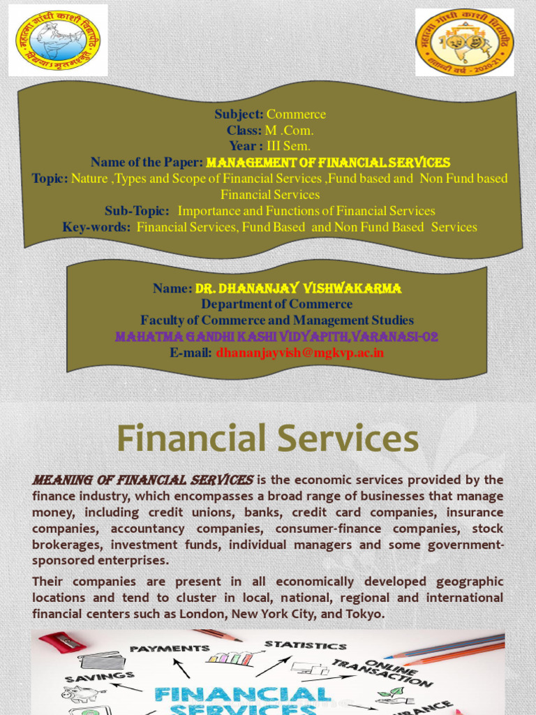 Financial Services: Nature & Scope | PDF | Financial Services | Reserve ...