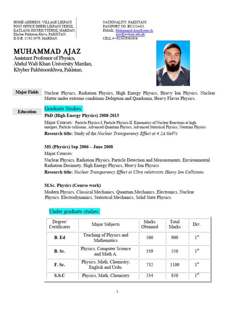 Physics Shankar Muhammad Ajaz | PDF | Physics | Large Hadron Collider
