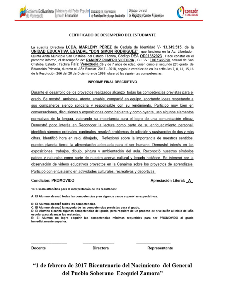 Informe Descriptivo | PDF | Educación primaria | Maestros