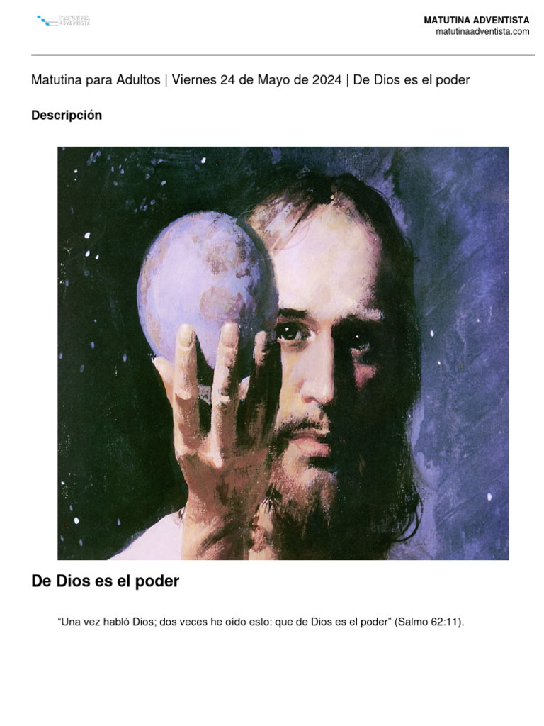 De Dios Es El Poder | PDF | Dios | Jesús