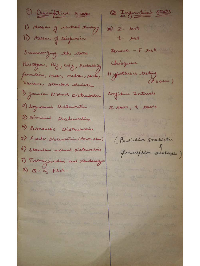 Statistics Notes | PDF