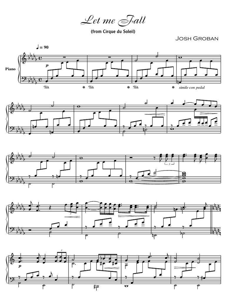 LET ME FALL Josh Groban | PDF | Variety Shows | Performing Arts