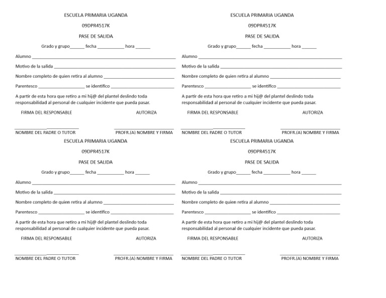 Pase de Salida | PDF