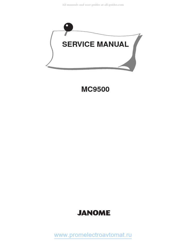 Janome MC9500 Service Manual Guide | PDF | Sewing Machine | Screw