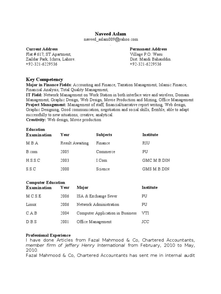 Naveed's Resume | PDF | Microsoft Windows | Adobe Systems