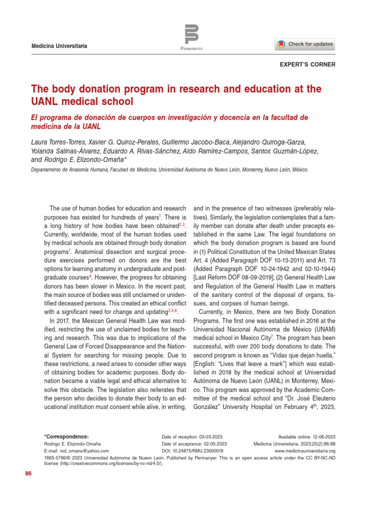 ARticulo Antecedente Del Programa de Donacion 2023 (1) | PDF | Medicine