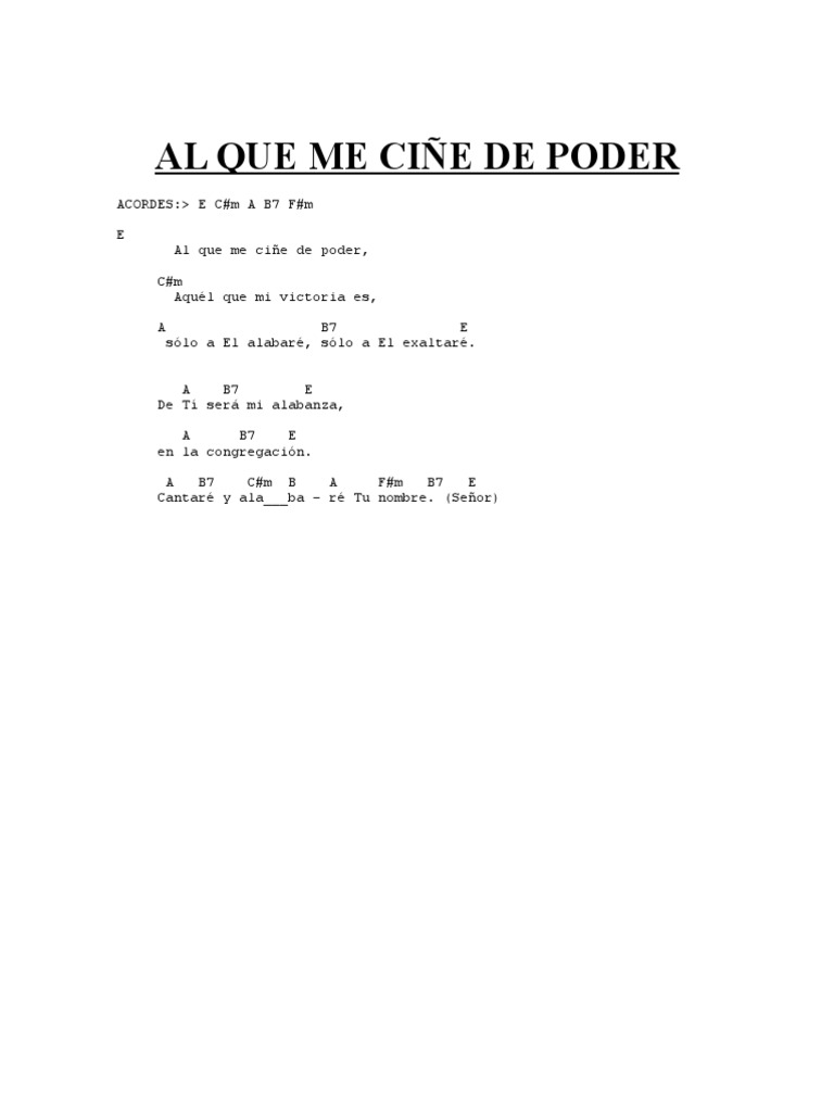 Acordes de "Al que me ciñe de poder" | PDF