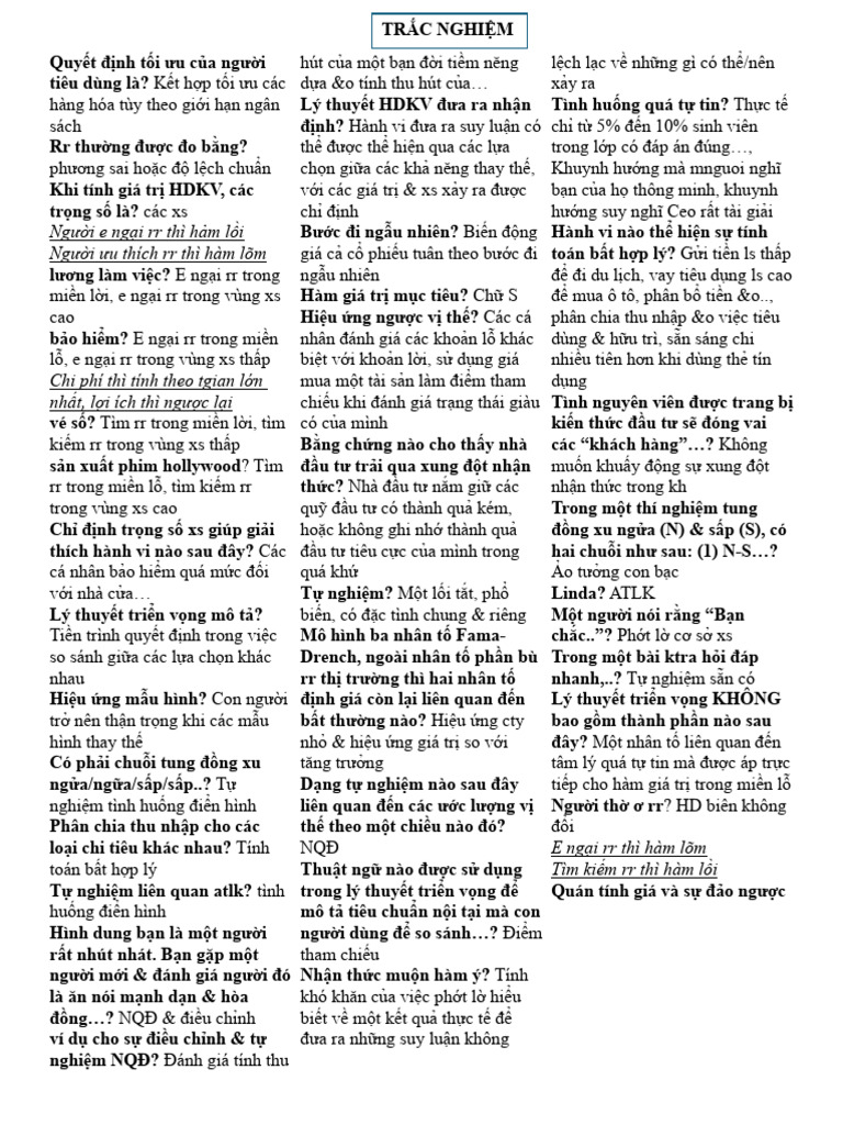 tchv ôn tập | PDF