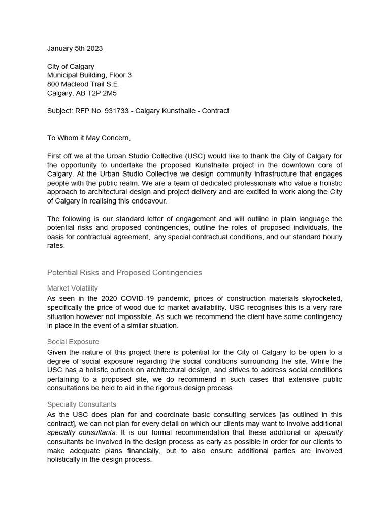 Example Proposal Cover Letter - Contract | PDF | Architect | Business