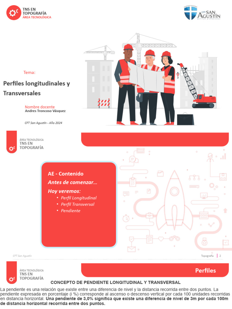 Perfiles Longitudinales y Transversales en Topografía | PDF ...