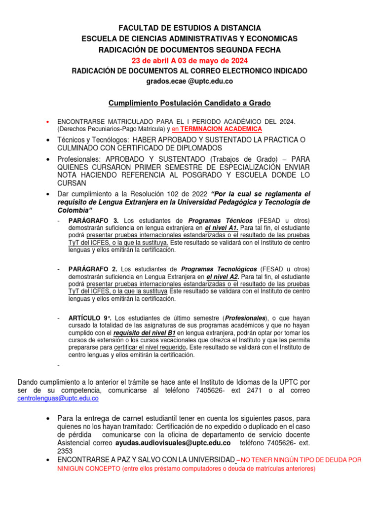 ECAE GRADOS 2024 II | PDF