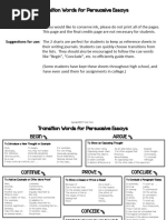 Persuasive Writing Sentence Starters: Phrases Using That | PDF