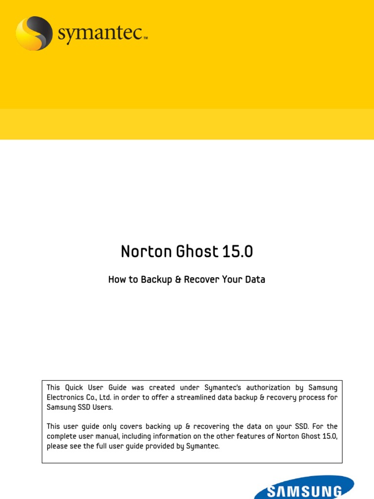 Norton Ghost Backup and Recovery User Manual (English) | PDF | Booting ...