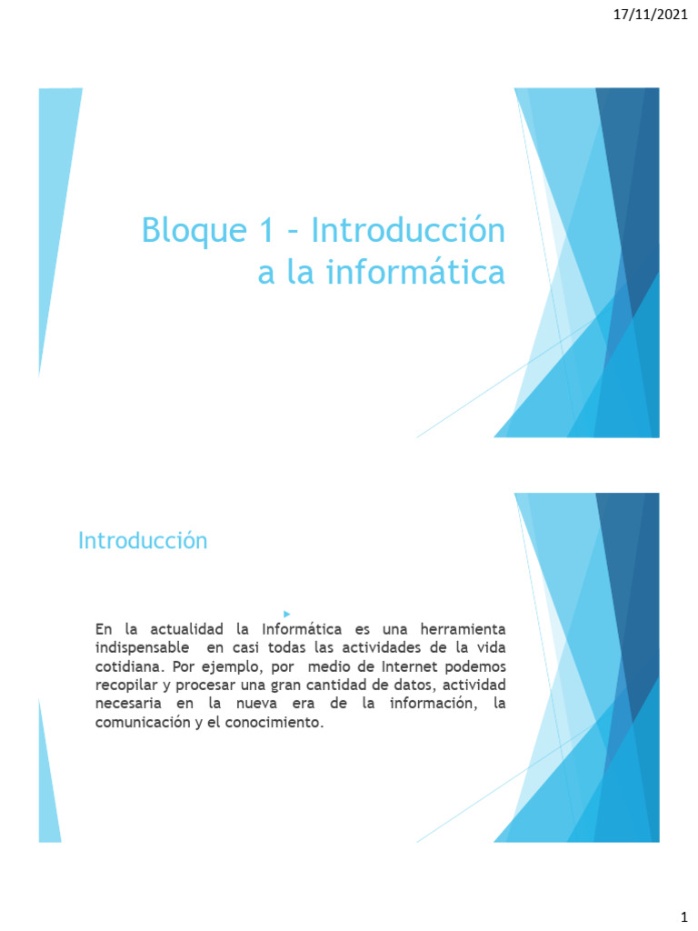 Bloque 1 - Introducción A La Informática - S2 - 07092021 | Descargar gratis PDF | Tecnología de ...