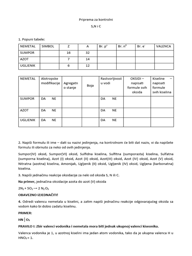 Kontrolni NSC Priprema | PDF