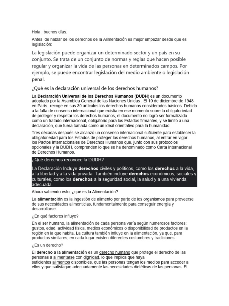 Derechos Humanos y Alimentación | PDF | Derechos humanos | Etica social