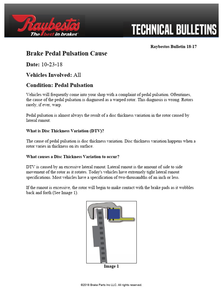 Brake Peedal Pulsation Cause | PDF | Machines | Vehicle Technology