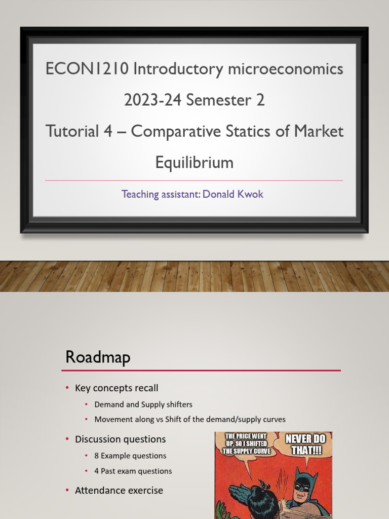 ECON1210 24s Tutorial 4 Notes (Donald) | PDF | Demand | Economic ...