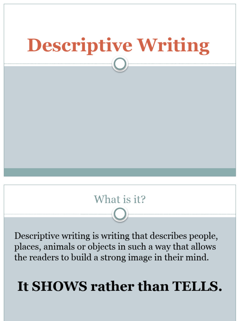 Descriptive Writing + Summary | PDF | Senses | Linguistics