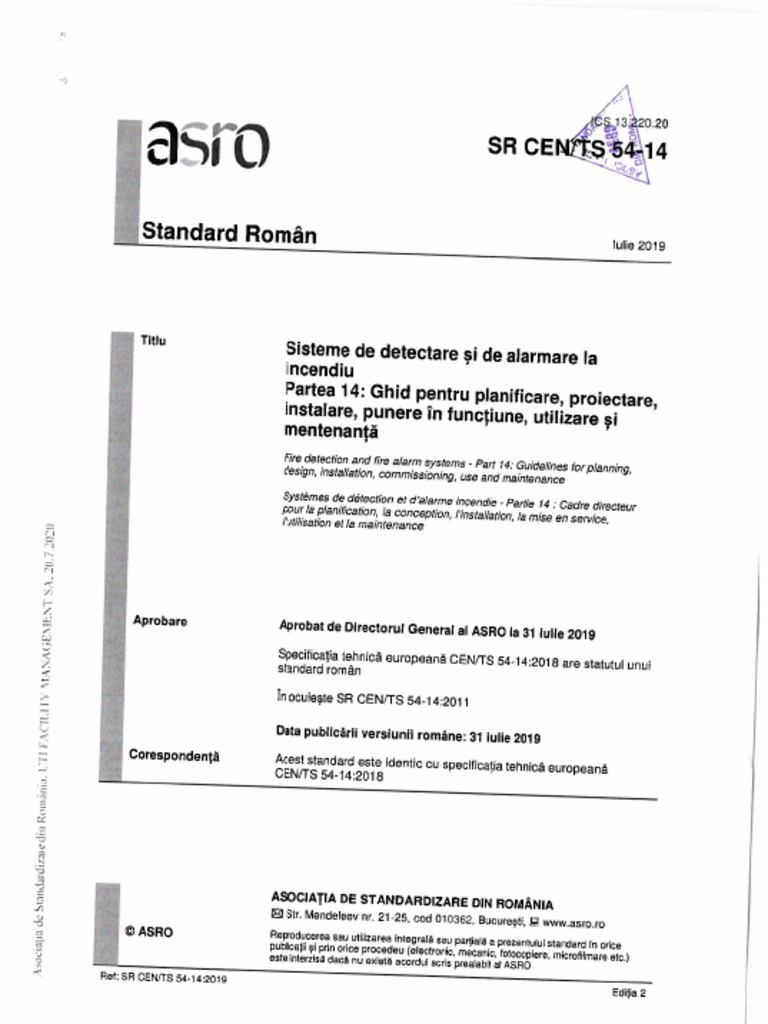 SR CEN-TS EN54-14 - Iulie2019 | PDF