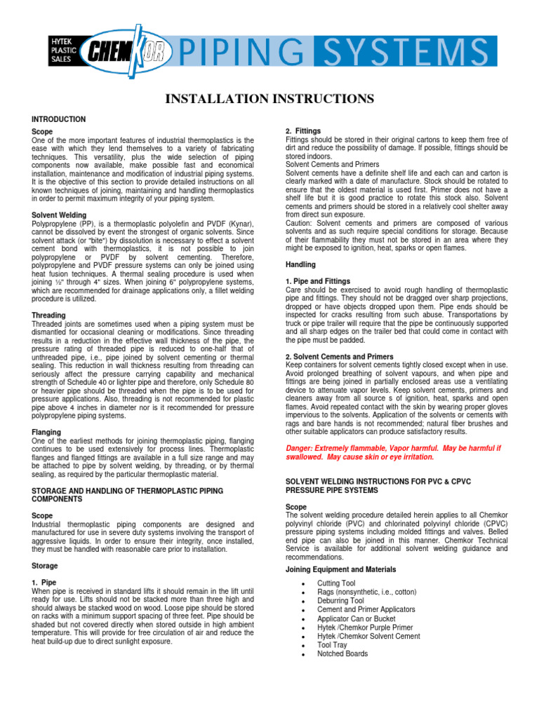 41 - Installation Instructions | PDF | Pipe (Fluid Conveyance ...