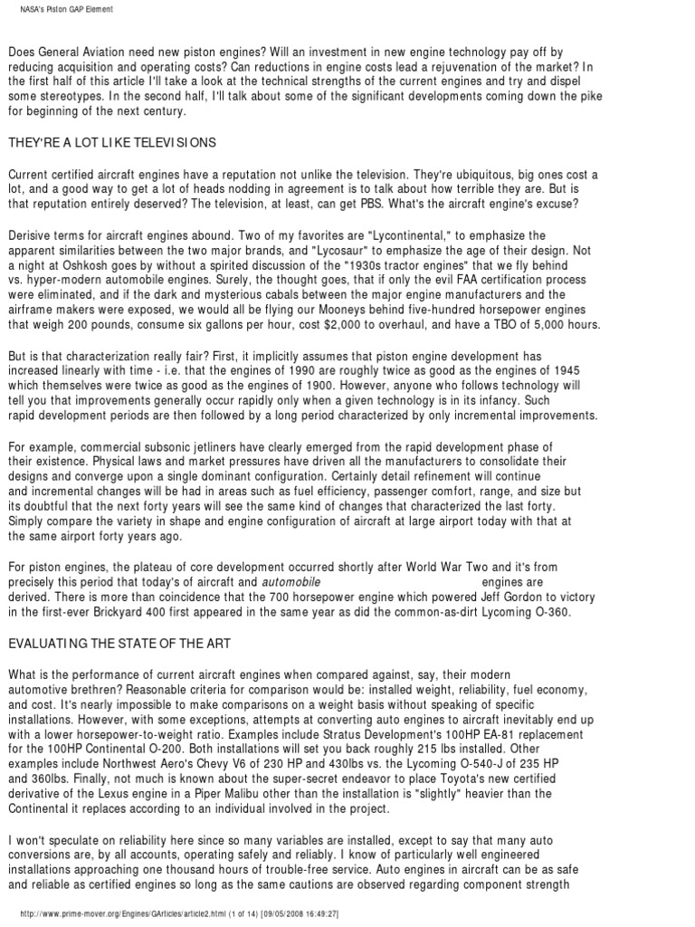 Aviation Piston Engine Insights | PDF | Engines | Diesel Engine