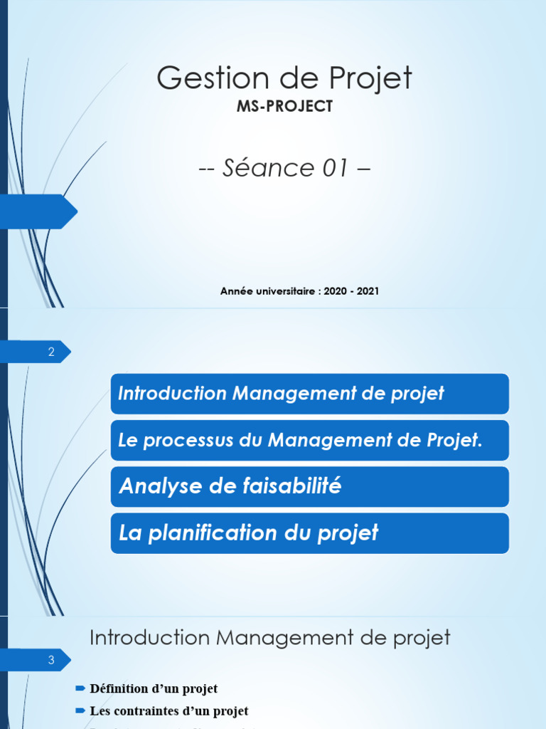 Introduction à la gestion de projet | PDF | Gestion de projet ...