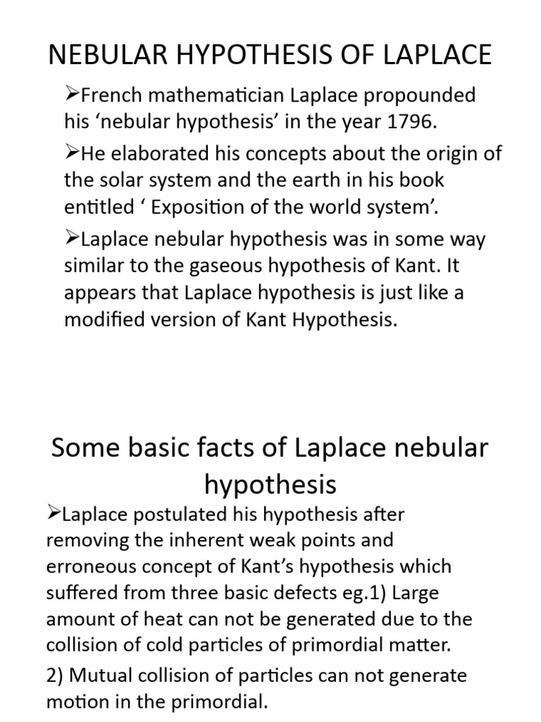 Nebular Hypothesis of Laplace | PDF | Solar System | Astronomy