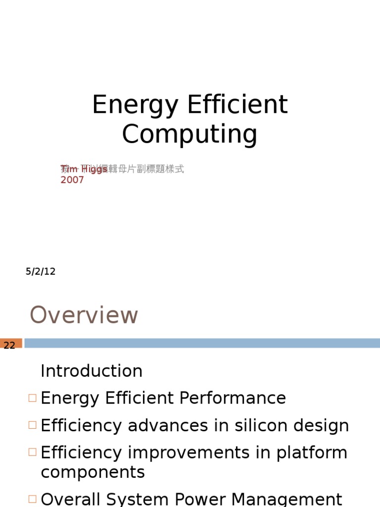 8.19 Energy Efficient Computing | PDF | Multi Core Processor ...