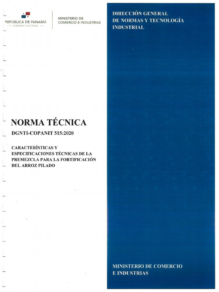 DGNTI-COPANIT-515-2020 PREMEZCLA ARROZ | PDF