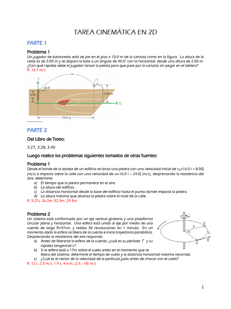 Tarea de Cinemática en 2D 2022 ZU | PDF | Avión | Helicóptero